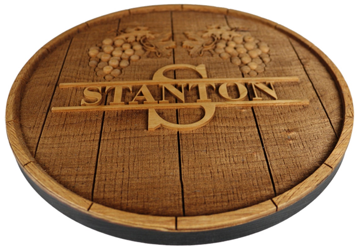 Personalized Wine Barrel Wood Top Solid Cherry Hardwood - Etsy