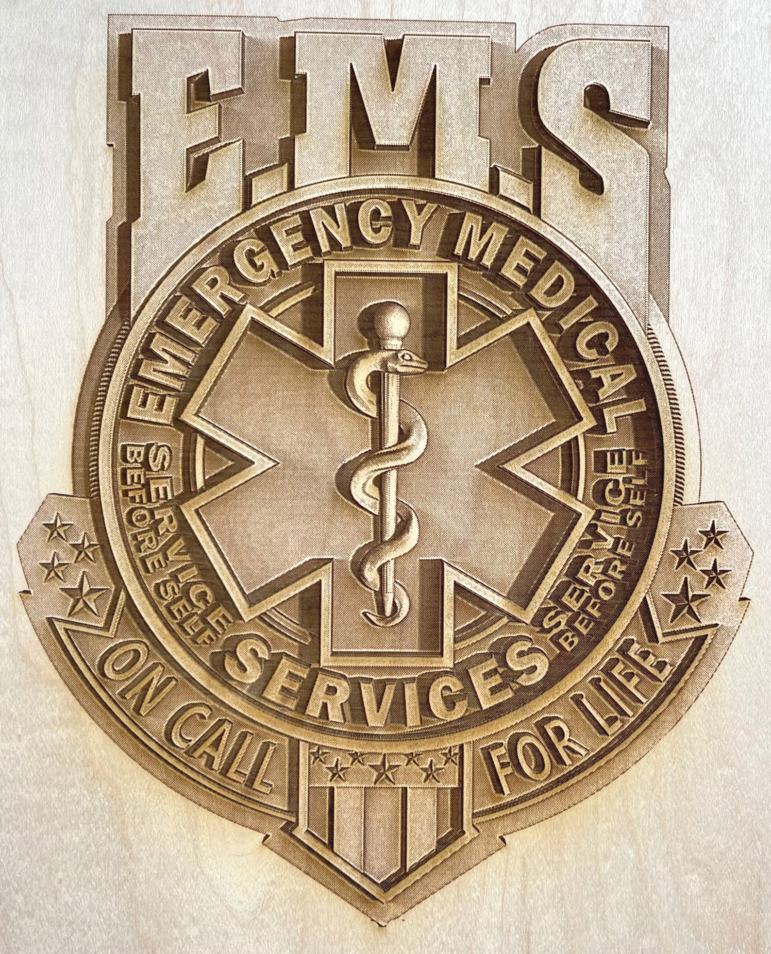 Digital Engraving File EMS Logo Snake and Staff 3D Illusion - Etsy Canada