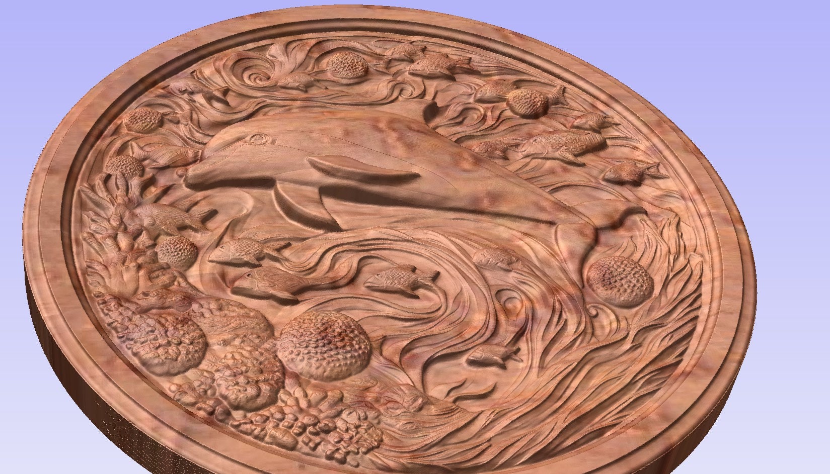 Swimming Dolphin Scene STL File for a 3D CNC Router. - Etsy