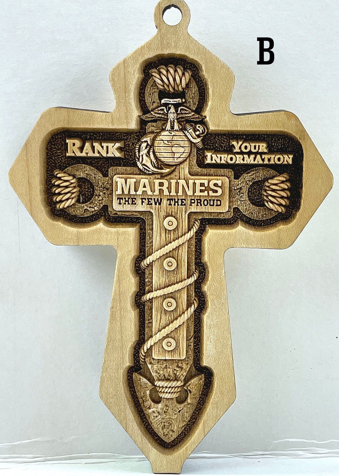 USMC Cross 3D Maple Wood Ornament / Shelf Decor USMC Hobbyist - Etsy