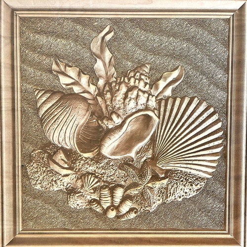 Digital Engraving File Framed Shells on Sand 3D Illusion - Etsy