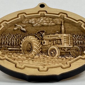 Wooden Farm Tractor Scene 3D Maple Wood Ornament / Shelf Decor - Etsy