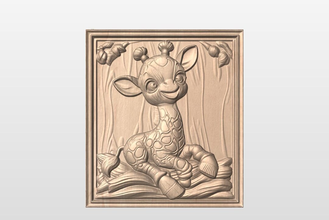 Baby Giraffe Sitting STL File for a 3D CNC Router. - Etsy