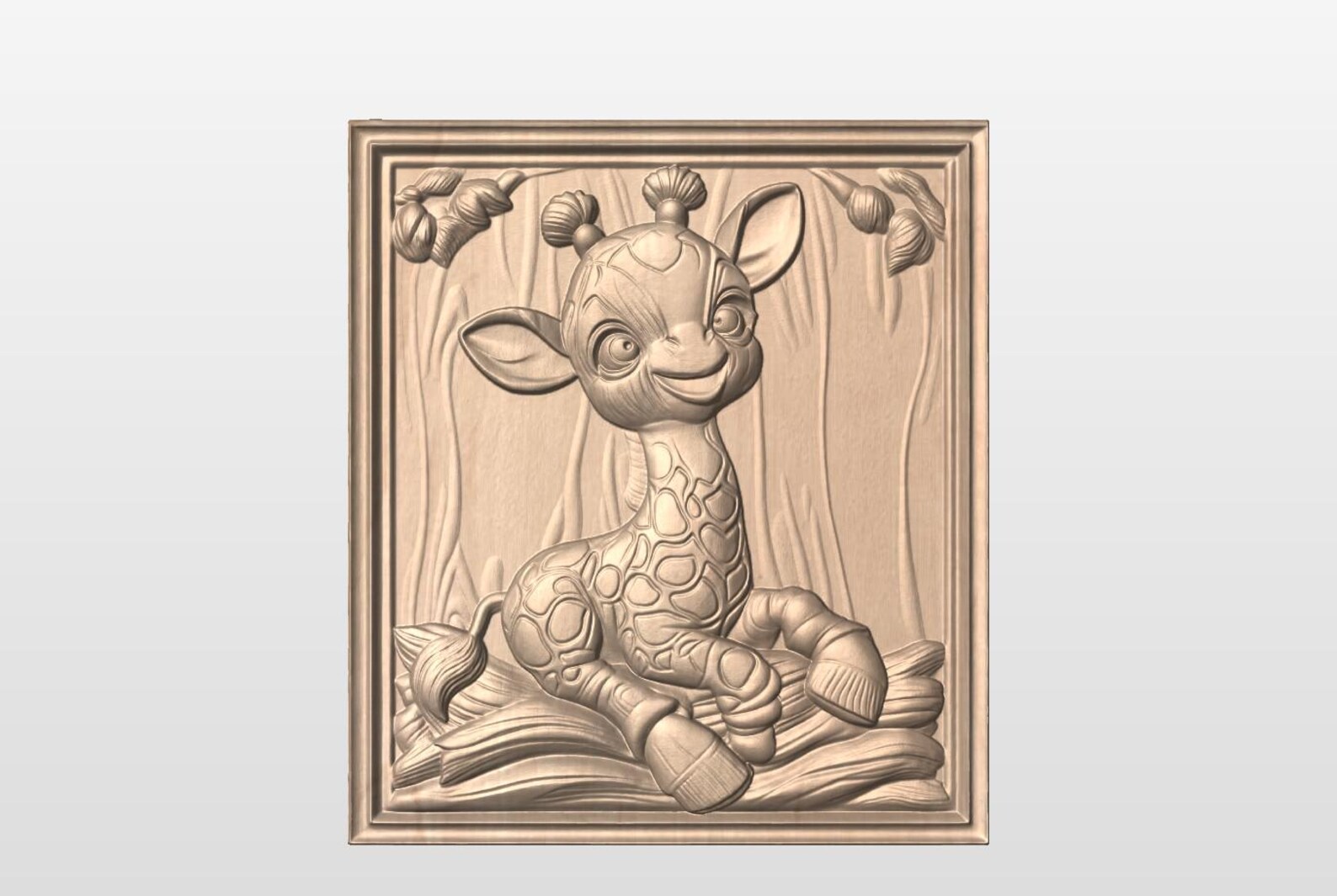 Baby Giraffe Sitting STL File for a 3D CNC Router. - Etsy