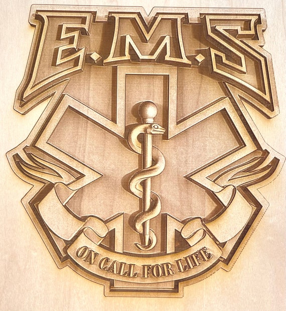 Digital Engraving File EMS Logo Snake and Staff 3D Illusion - Etsy
