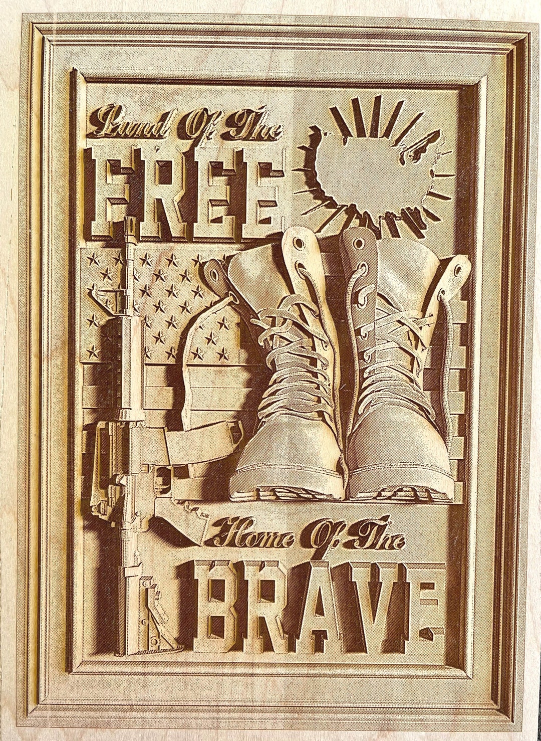 Digital Engraving File -2 Versions of Land of the Free 3D Illusion File ...