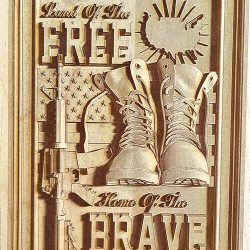 Digital Engraving File 2 Versions of Land of the Free 3D - Etsy