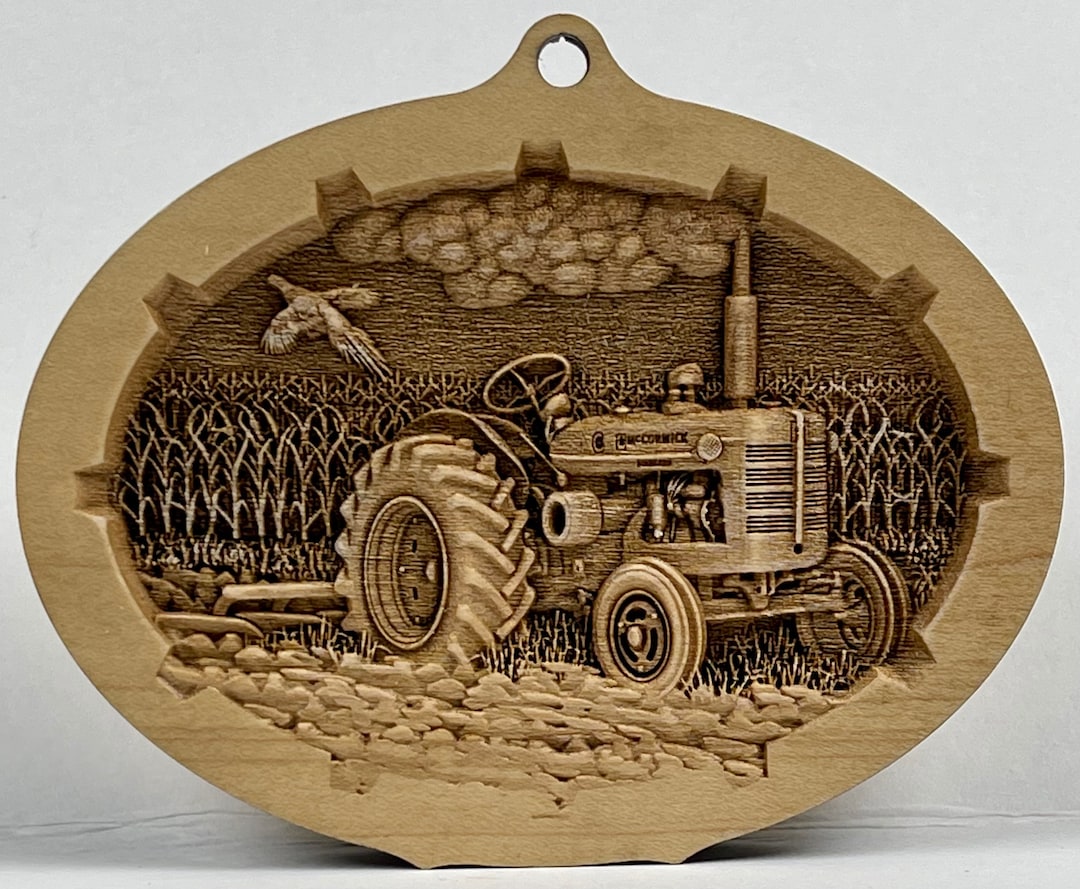 Wooden Farm Tractor Scene 3D Maple Wood Ornament / Shelf Decor - Etsy