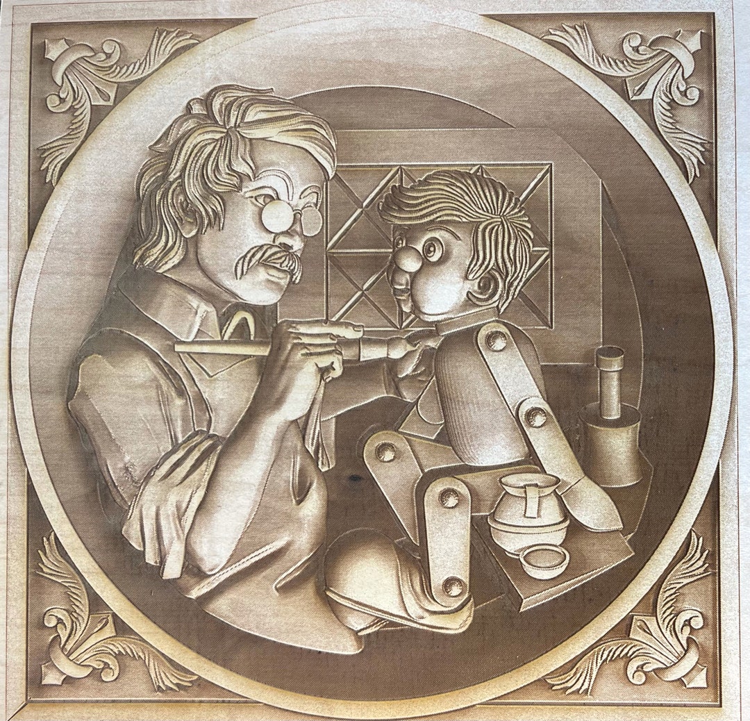 Digital Engraving File - Pinocchio and Geppetto 3D Illusion File for ...