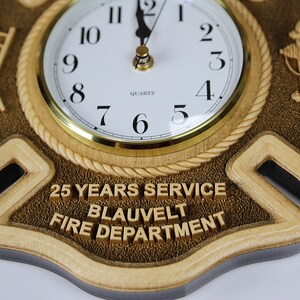 Firefighter Maltese Cross Personalized Hardwood Clock Award Made in ...