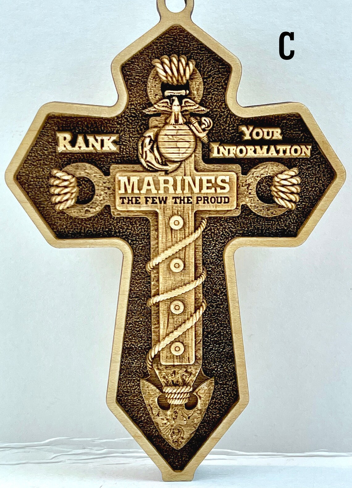 USMC Cross 3D Maple Wood Ornament / Shelf Decor USMC Hobbyist - Etsy