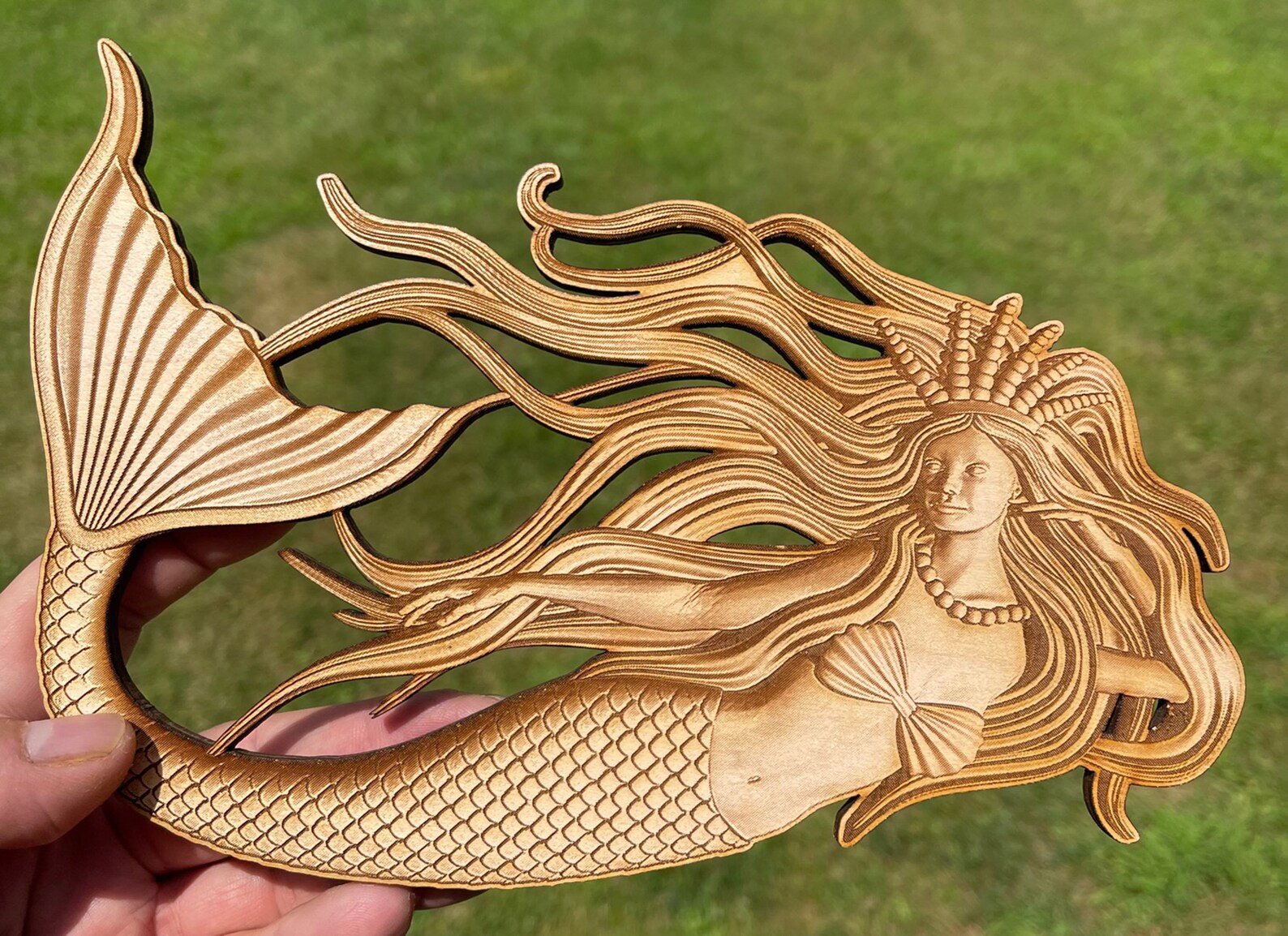Wooden Mermaid Laser Engraved and Cut Out of 1/4 Maple - Etsy