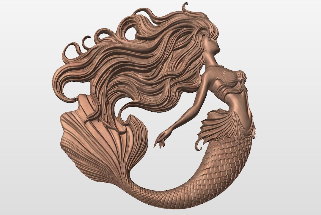 Mermaid STL File for a 3D CNC Router. - Etsy