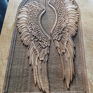 Digital Engraving File - Angel Wings Real 3D File Made for Wood Laser ...