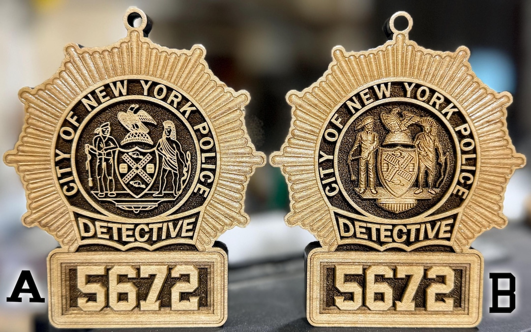 NYPD Police Detective Badge 3D Maple Wood Ornament / Shelf Decor - Etsy