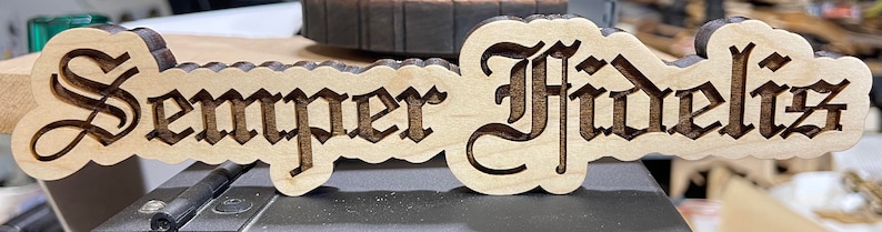 USMC Marine Corps Semper Fidelis Words Personalized 3D Maple Wood ...