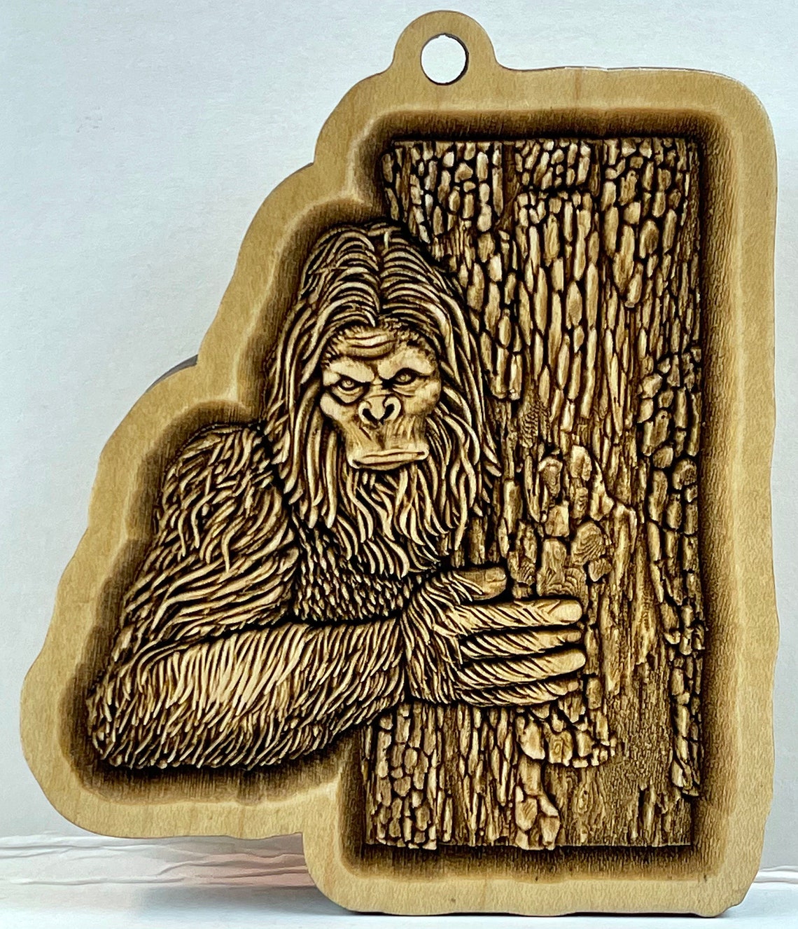 Sasquatch Bigfoot Behind Tree 3D Maple Wood Ornament / Shelf Decor - Etsy