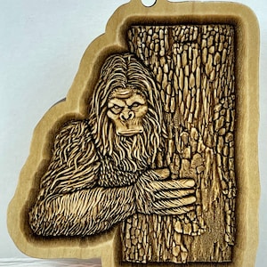 Sasquatch Bigfoot Behind Tree 3D Maple Wood Ornament / Shelf Decor - Etsy