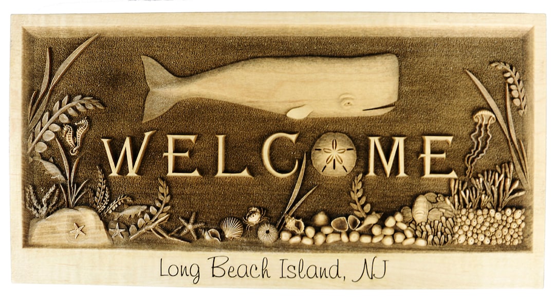 Personalized Nautical Whale Theme Wood Welcome Sign - Etsy