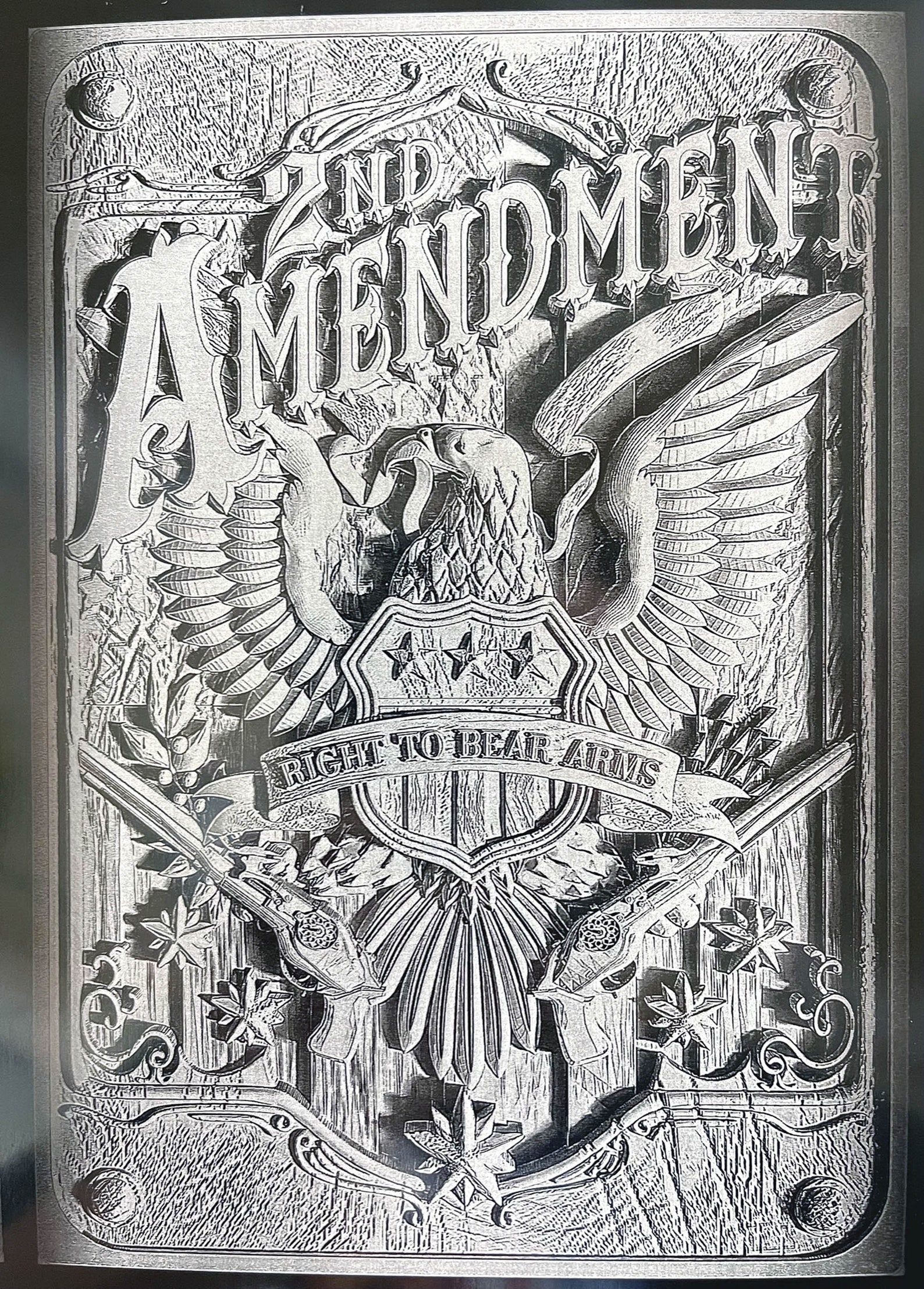 Digital Engraving File -second Amendment Eagle 3D Illusion File for ...