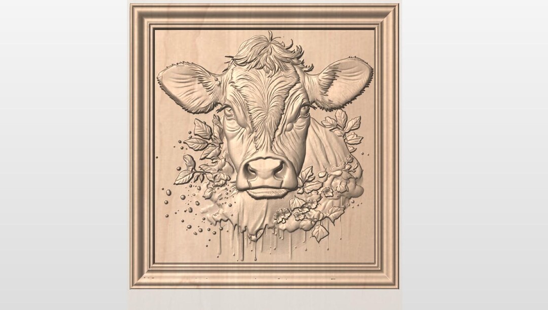 Cow in the Rain STL File for a 3D CNC Router. - Etsy