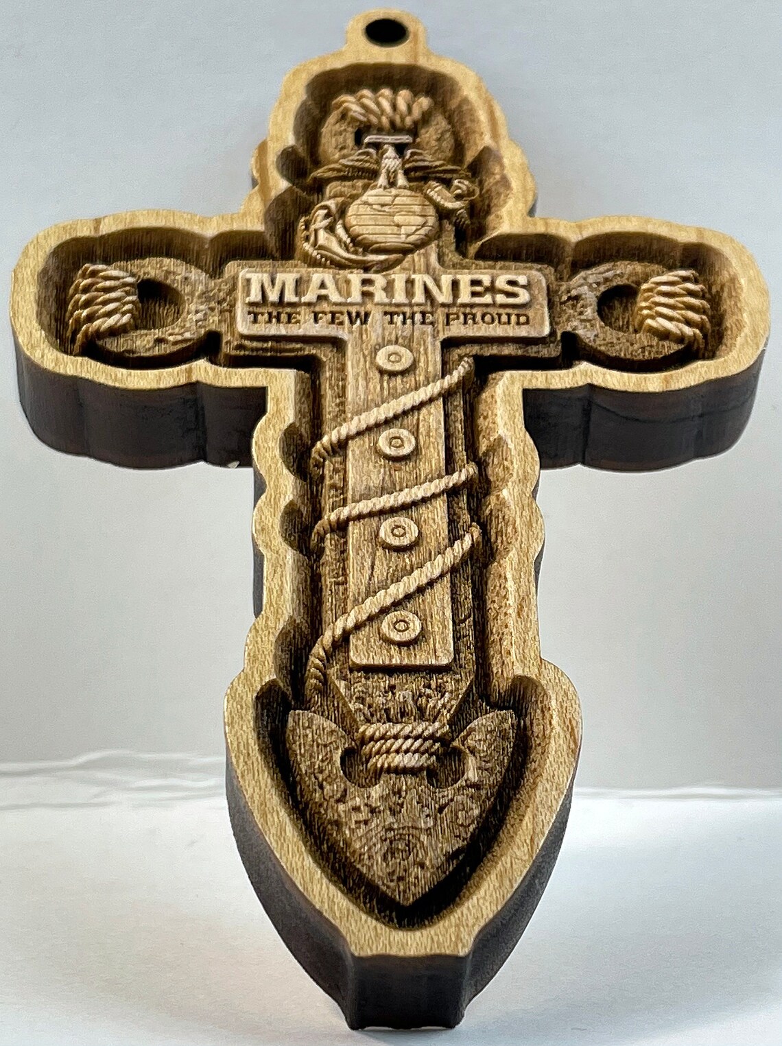 USMC Cross 3D Maple Wood Ornament / Shelf Decor USMC Hobbyist - Etsy