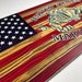 Personalized Wooden American Flag With USMC Devil Dog Logo, American ...