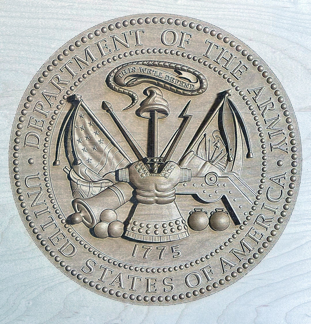 Digital Engraving File -US Army Emblem 3D Illusion File for Wood Laser ...