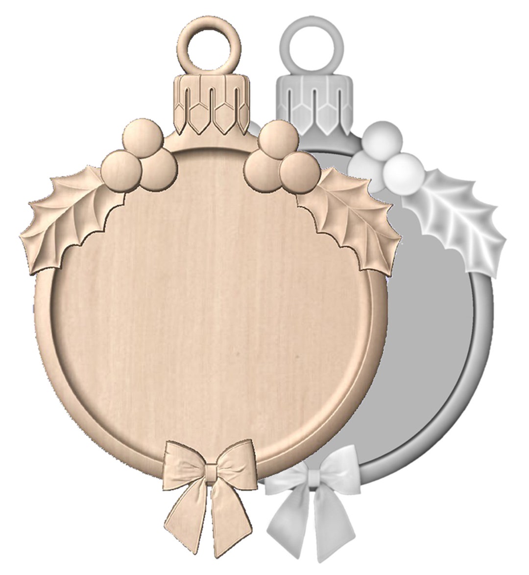 Christmas Ornament STL and Laser Grayscale File for a CNC Router and ...