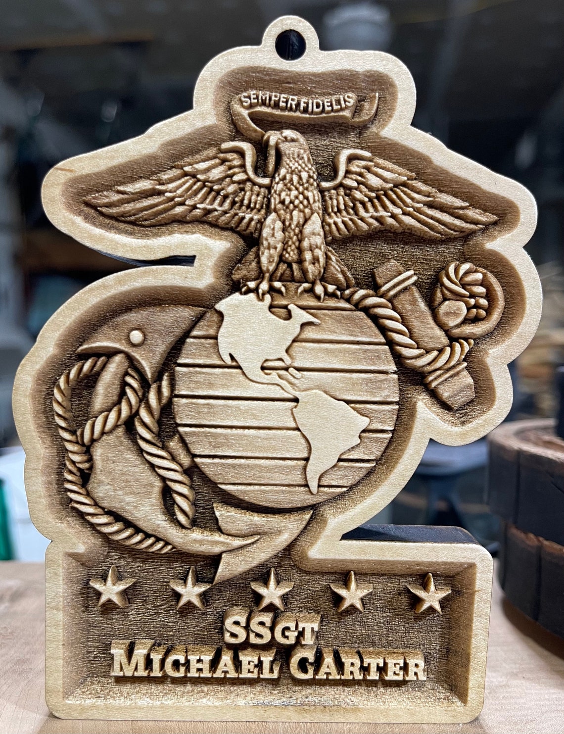 USMC Marine Corps Logo EGA Personalized 3D Maple Wood Ornament - Etsy