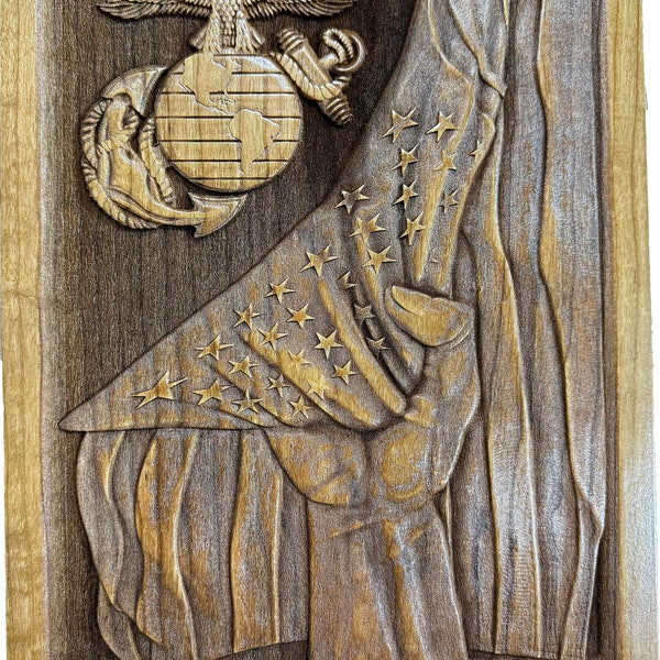 Wood Usmc Plaque - Etsy