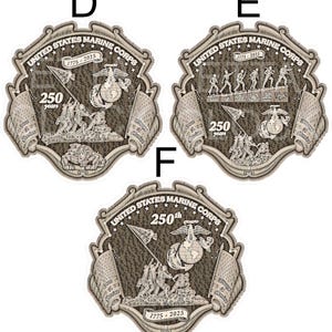 USMC Marine Corps 250th Birthday / Anniversary 3D Maple or Cherry Wood ...