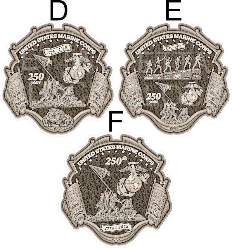 USMC Marine Corps 250th Birthday / Anniversary 3D Maple or Cherry Wood ...