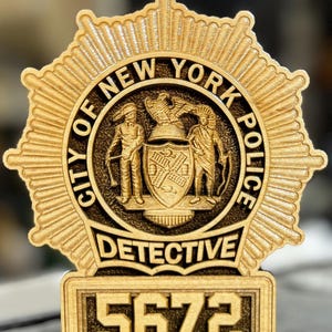 NYPD Police Detective Badge 3D Maple Wood Ornament / Shelf Decor - Etsy