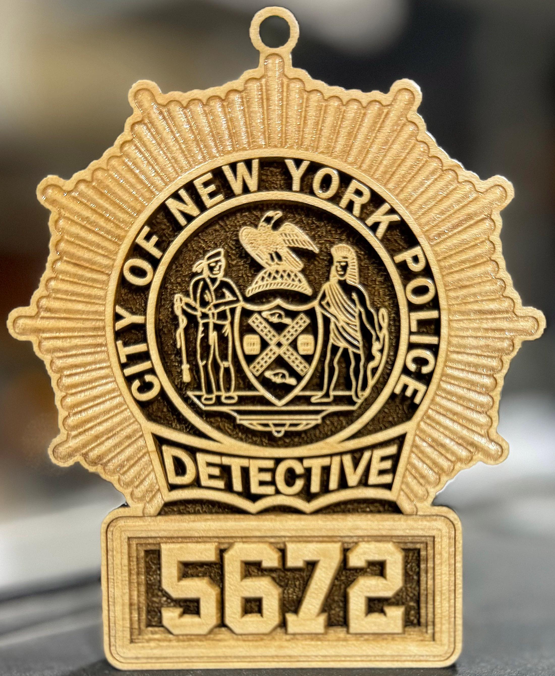 NYPD Police Detective Badge 3D Maple Wood Ornament / Shelf Decor - Etsy