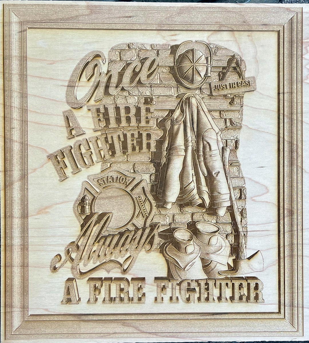 Digital Engraving File - Firefighter 3D Illusion File for Wood ...