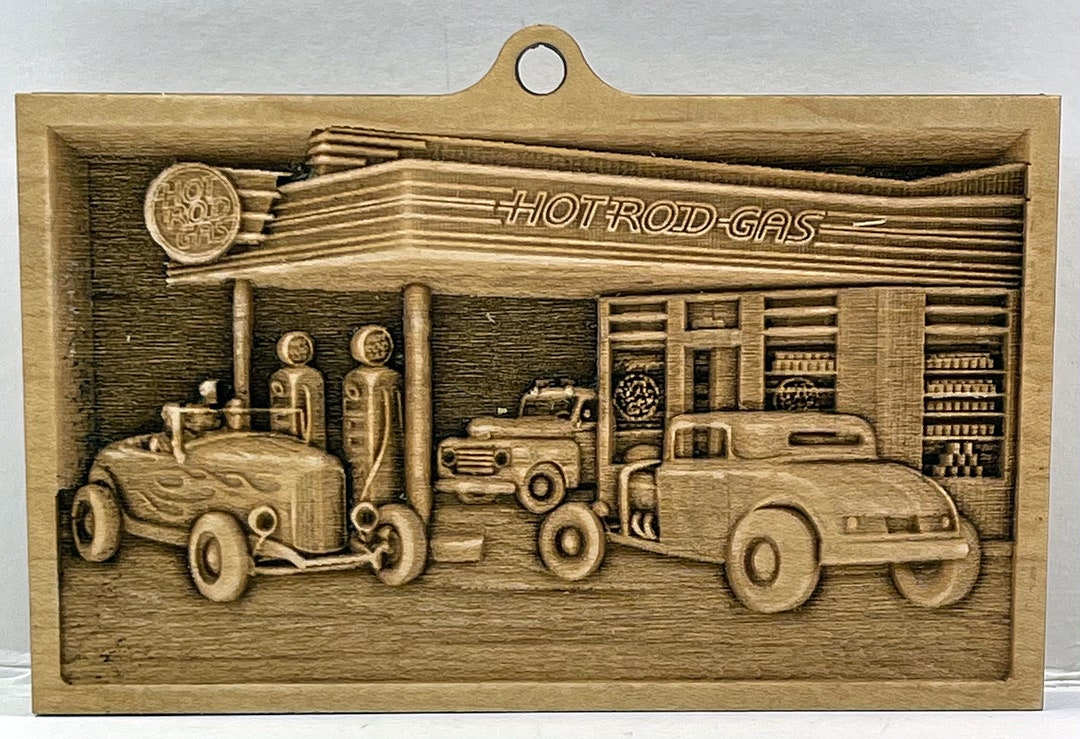 Hot Rod Garage Scene 3D Maple Wood Ornament / Shelf Decor - Etsy