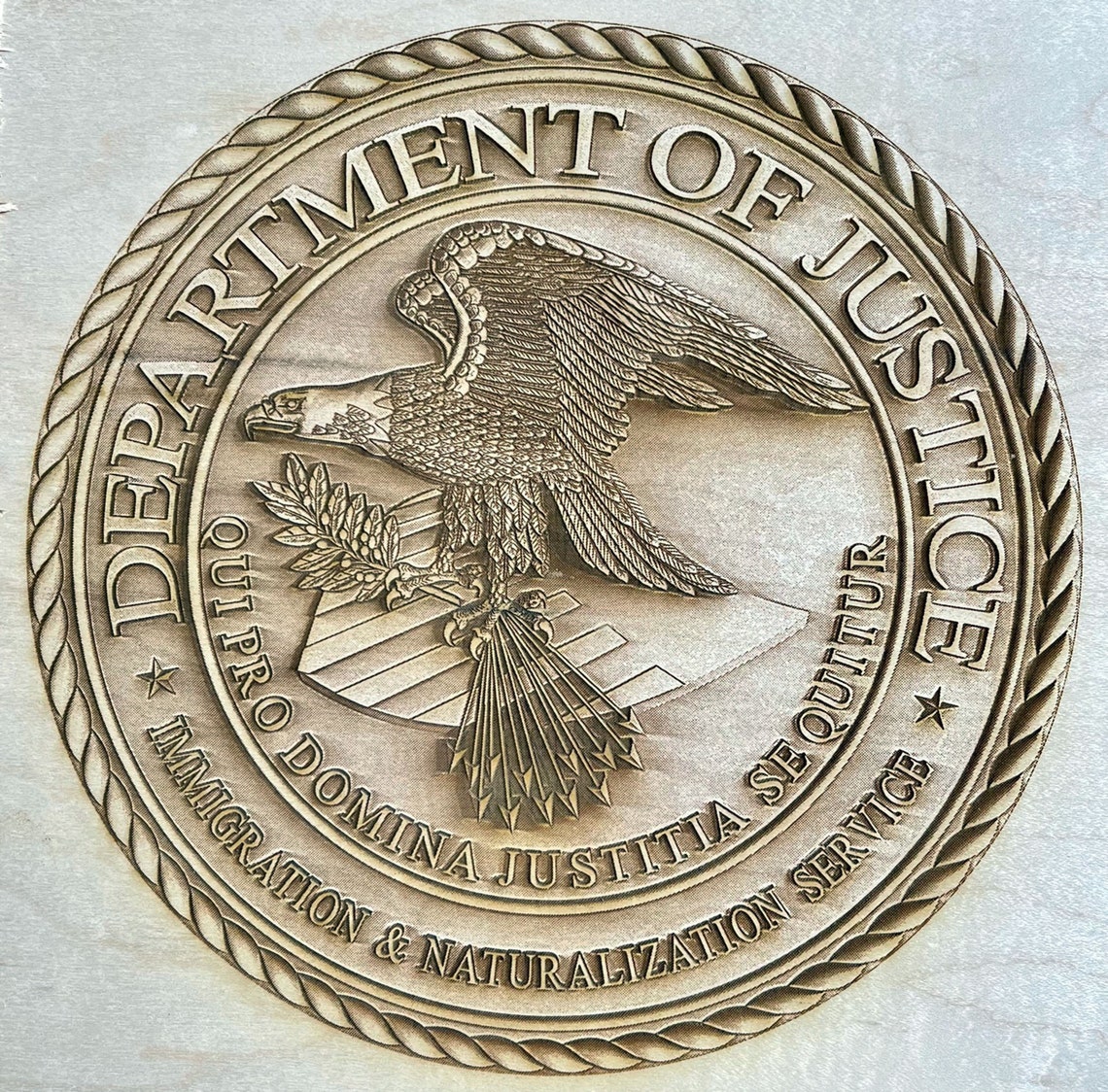 Digital Engraving File DOJ INS Logo Sign 3D Illusion File | Etsy