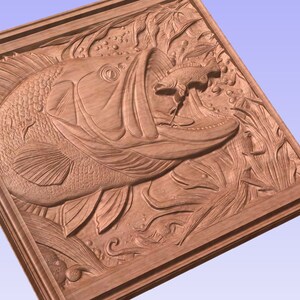 Swimming Bass STL File for a 3D CNC Router. - Etsy