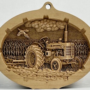 Wooden Farm Tractor Scene 3D Maple Wood Ornament / Shelf Decor - Etsy