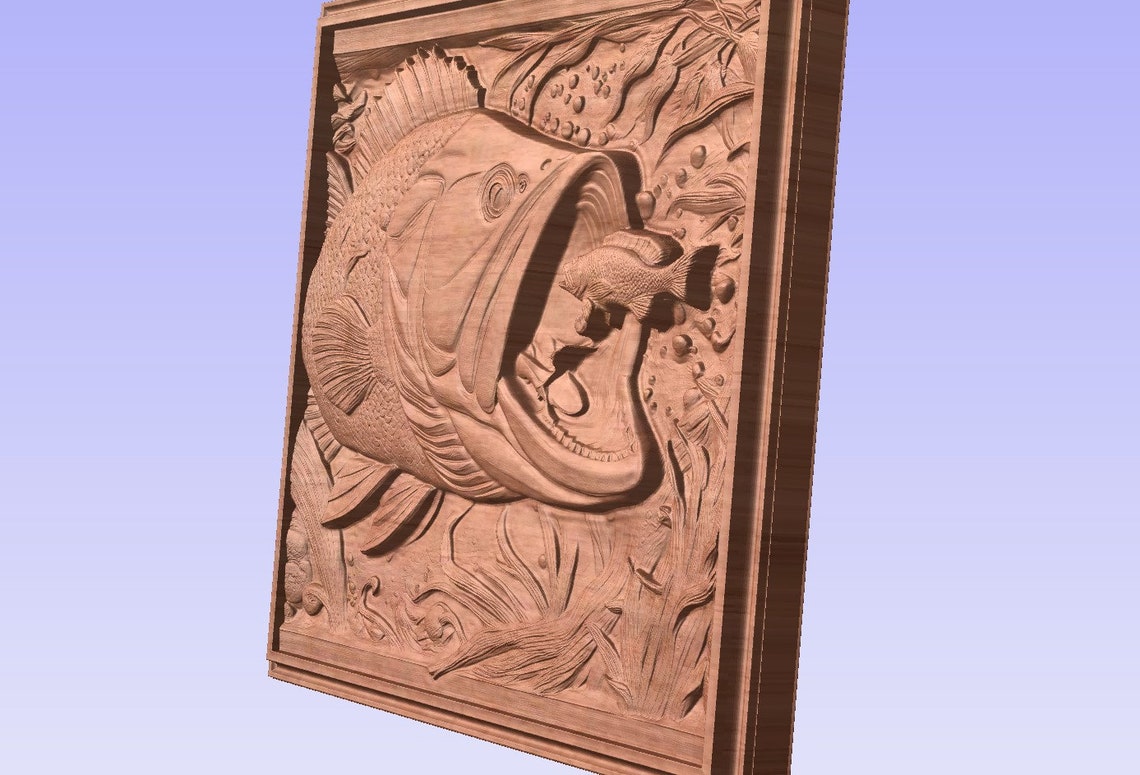 Swimming Bass STL File for a 3D CNC Router. - Etsy