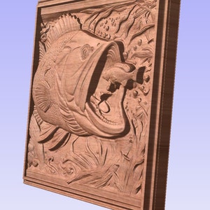 Swimming Bass STL File for a 3D CNC Router. - Etsy