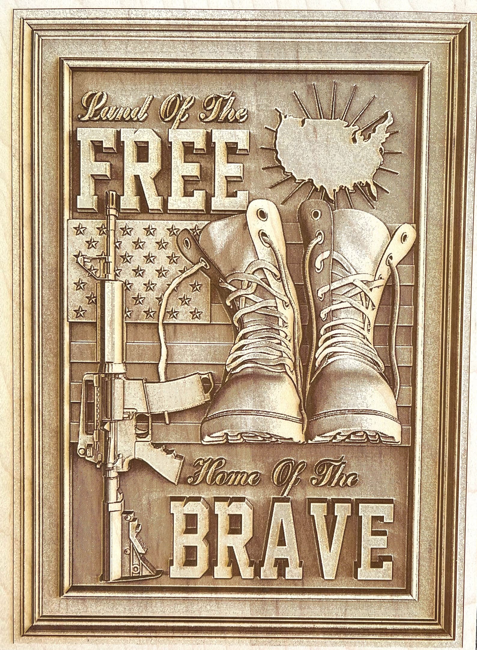 Digital Engraving File -2 Versions of Land of the Free 3D Illusion File ...