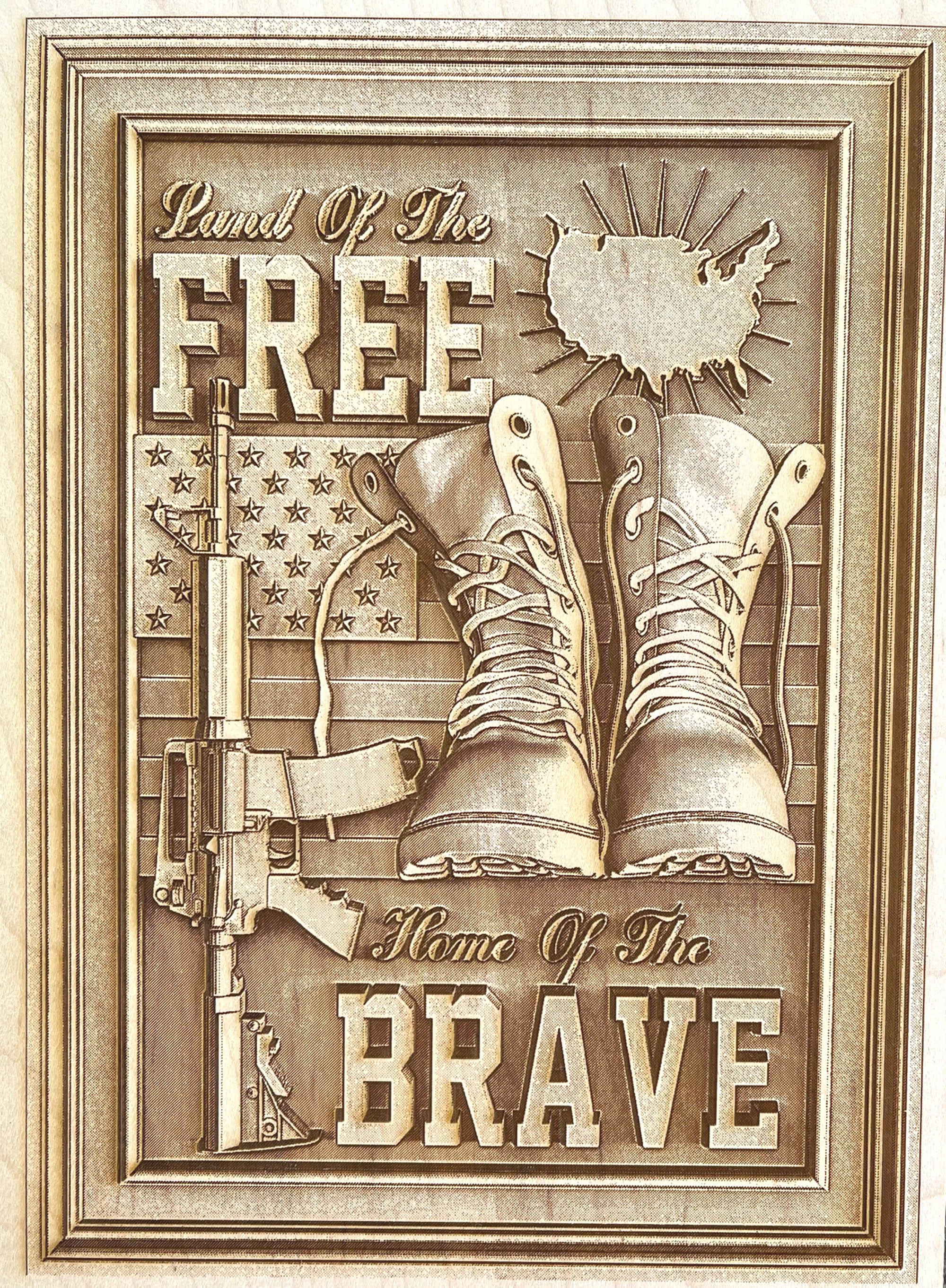 Digital Engraving File -2 Versions of Land of the Free 3D Illusion File ...