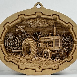 Wooden Farm Tractor Scene 3D Maple Wood Ornament / Shelf Decor - Etsy
