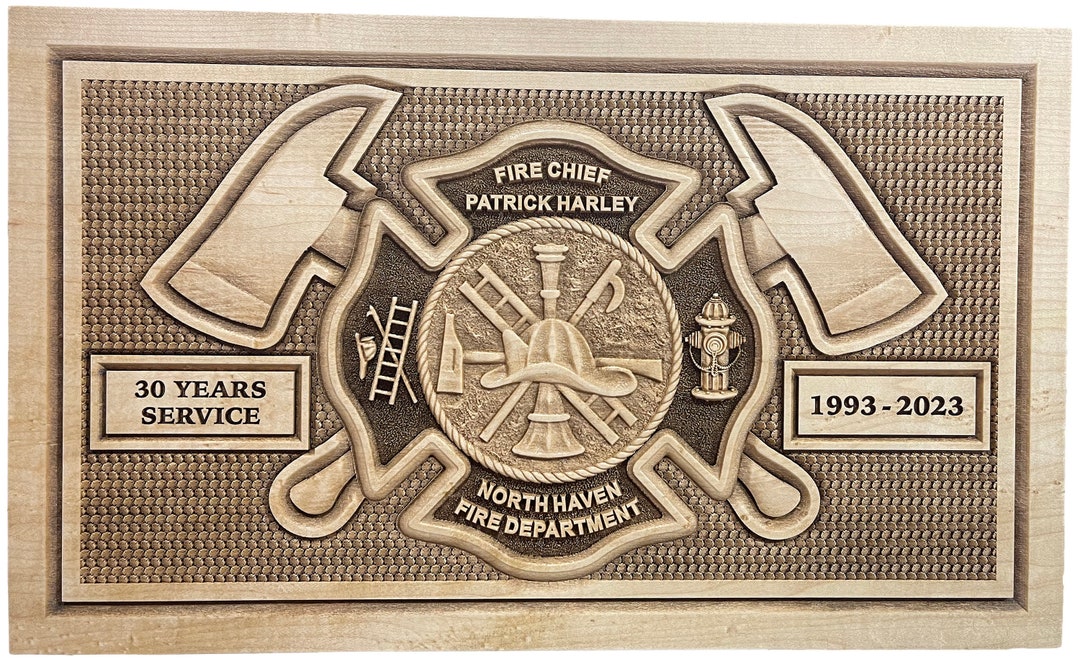 Firefighter Maltese Cross Personalized Hardwood Plaque Award Made in ...