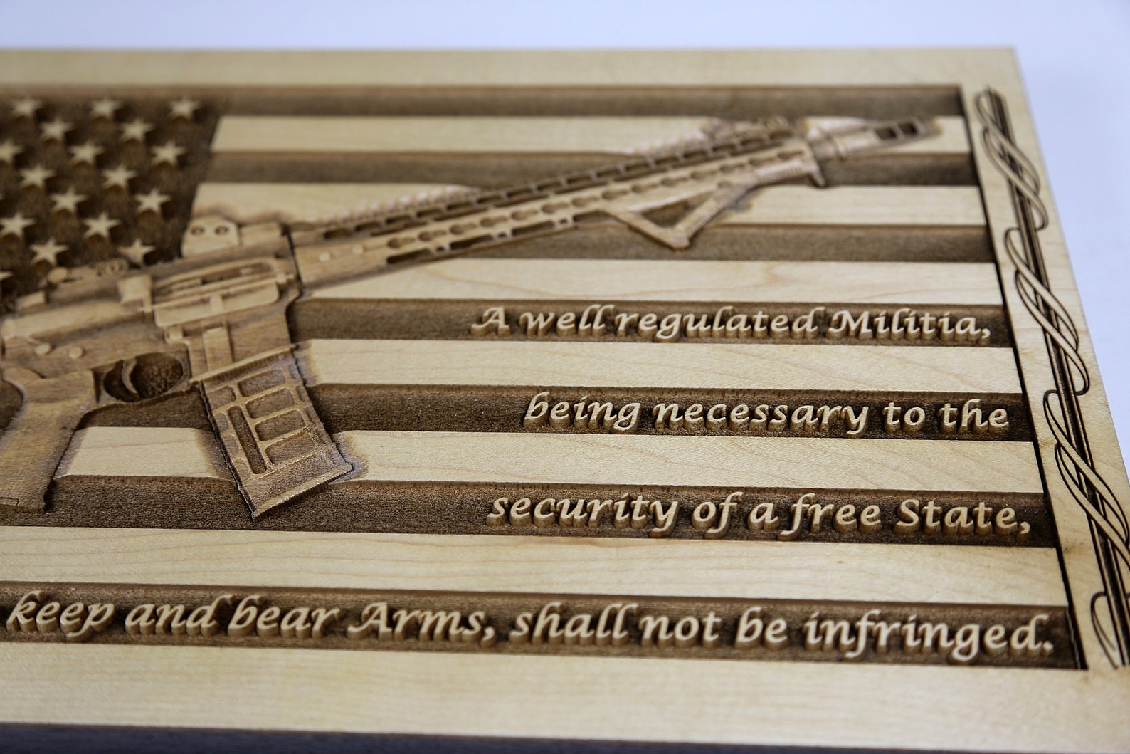 Second Amendment AR-15 3D Laser US Flag Carved Plaque / Sign | Etsy