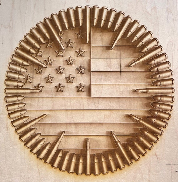 Redesigned Digital Engraving File bullet US Flag 3D Illusion - Etsy
