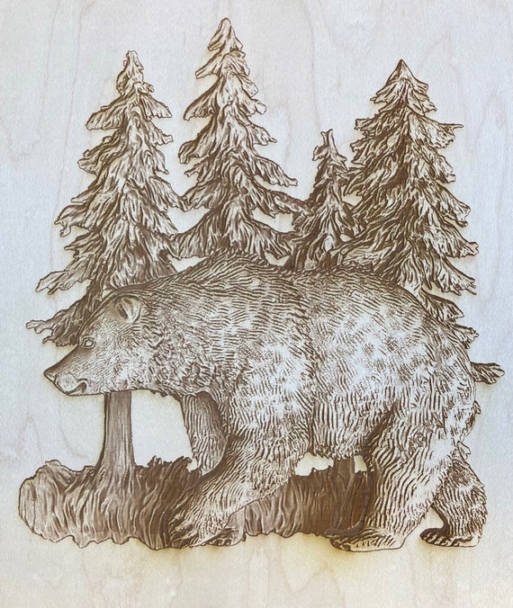 Drawing & Illustration Digital Engraving File Trotec Bear with Cubs 3D ...