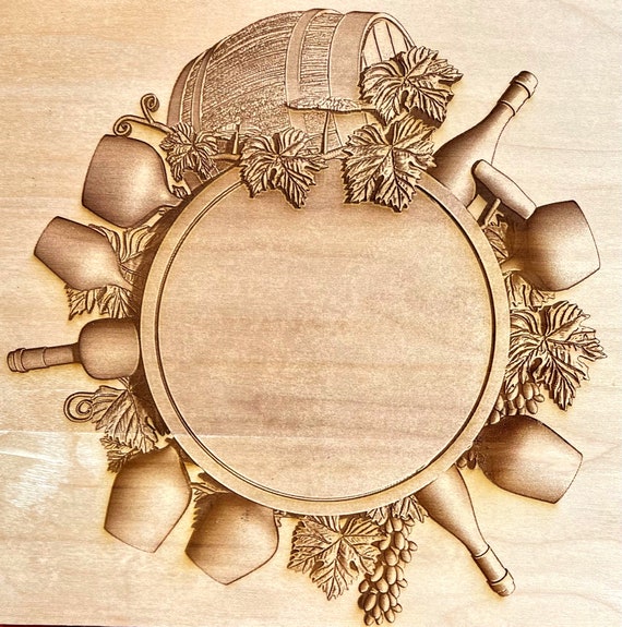 Digital Engraving File Wine Board Sign 3D Illusion File for | Etsy